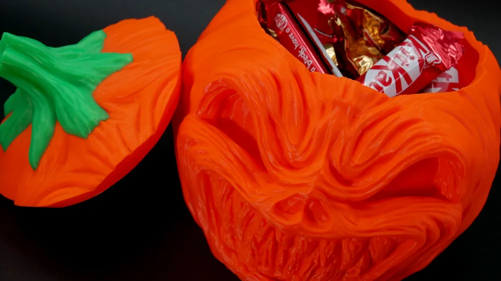 Halloween Pumpkin Lamp/Candy Jar (LED Lamp Kit) by 3D Maker Noob ...