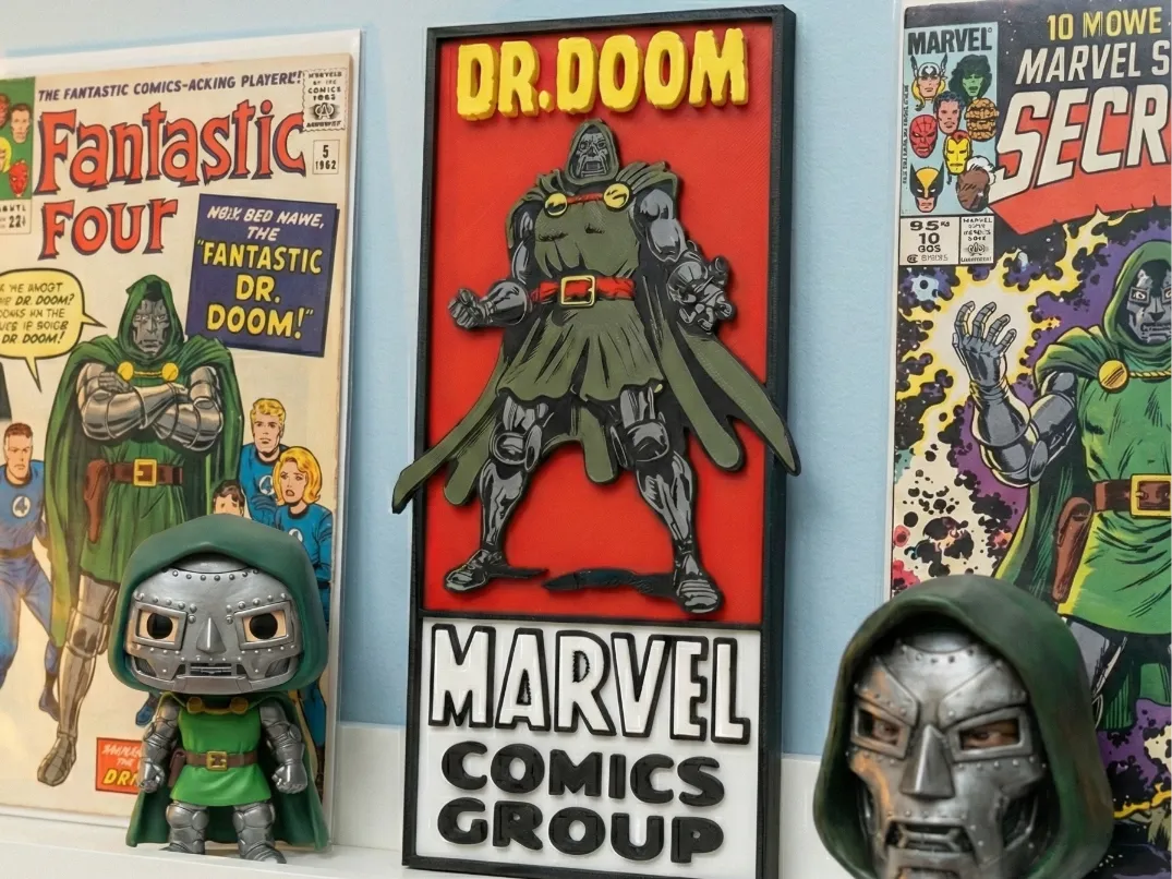 Dr Doom Marvel Corner Box - Comic decoration - Free 3D Print Model ...