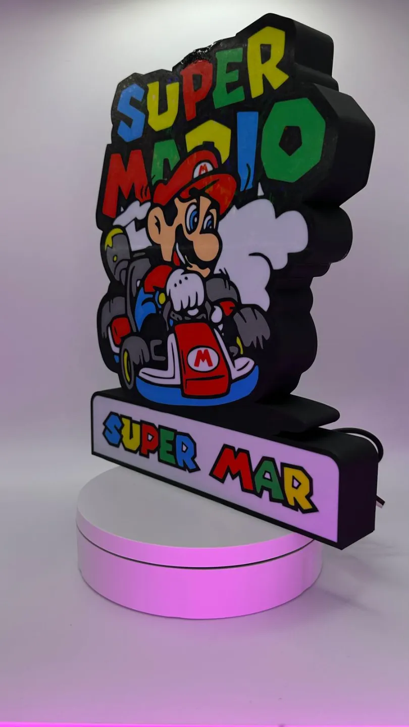 Mario Kart lamp with editable name. by CREARTES_3D - MakerWorld