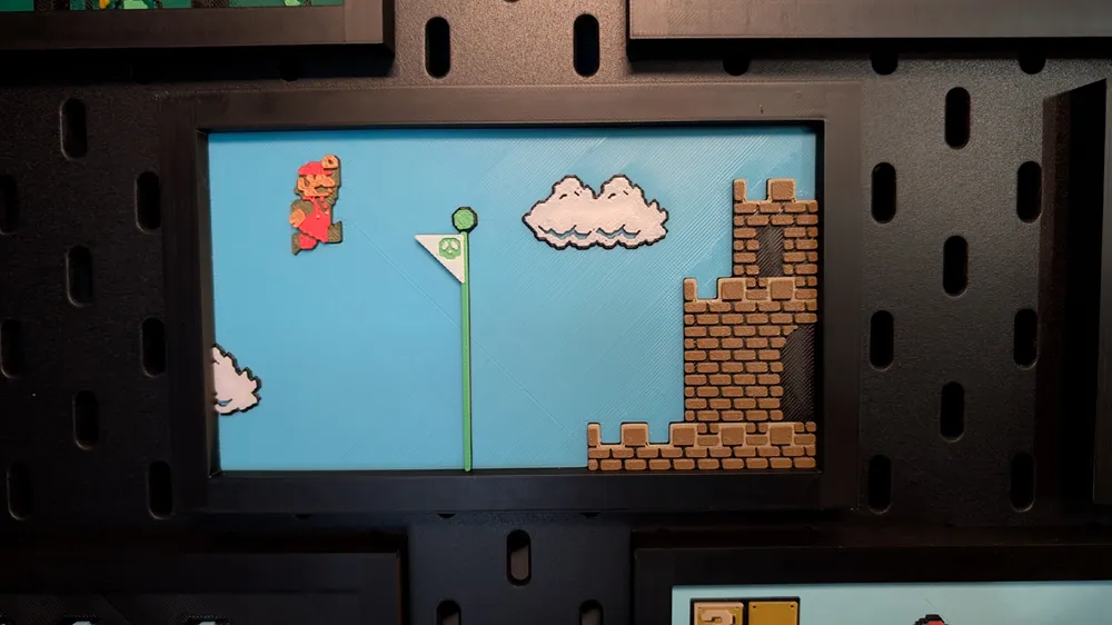 Super Mario Bros. - Flag Pole Jump Wall Art - Free 3D Print Model ...