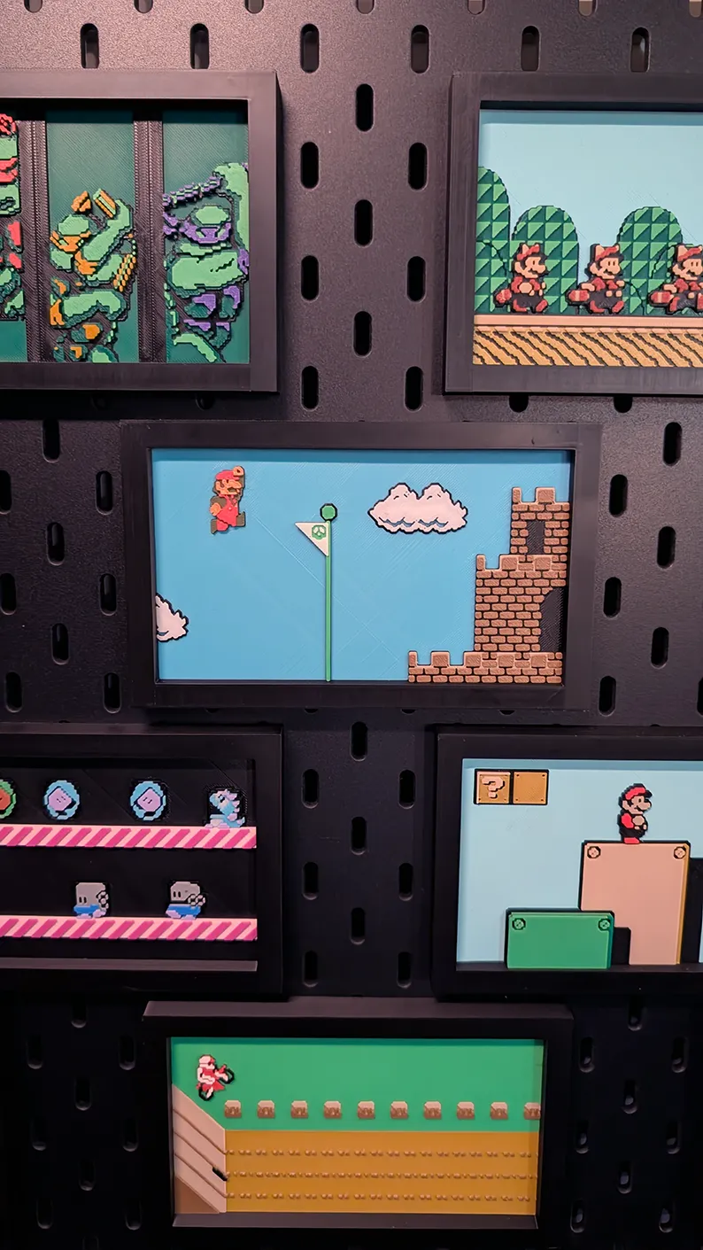 Super Mario Bros. - Flag Pole Jump Wall Art - Free 3D Print Model ...