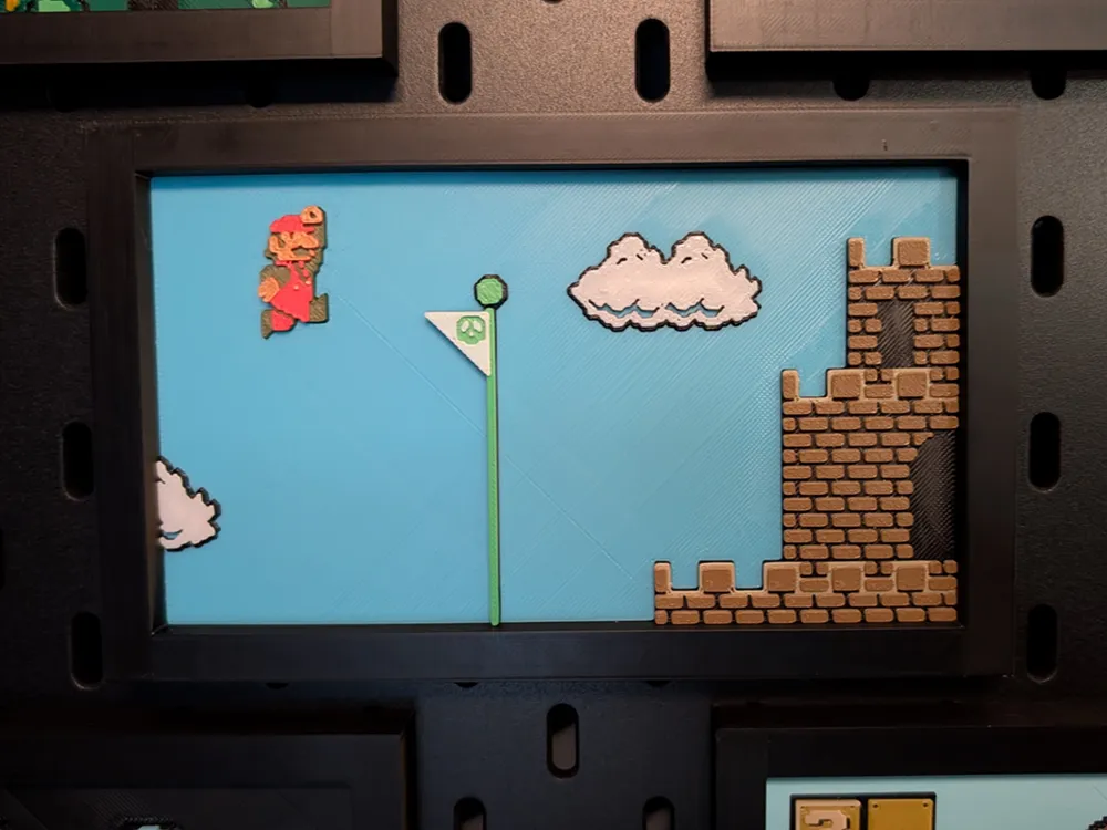 Super Mario Bros. - Flag Pole Jump Wall Art - Free 3D Print Model ...