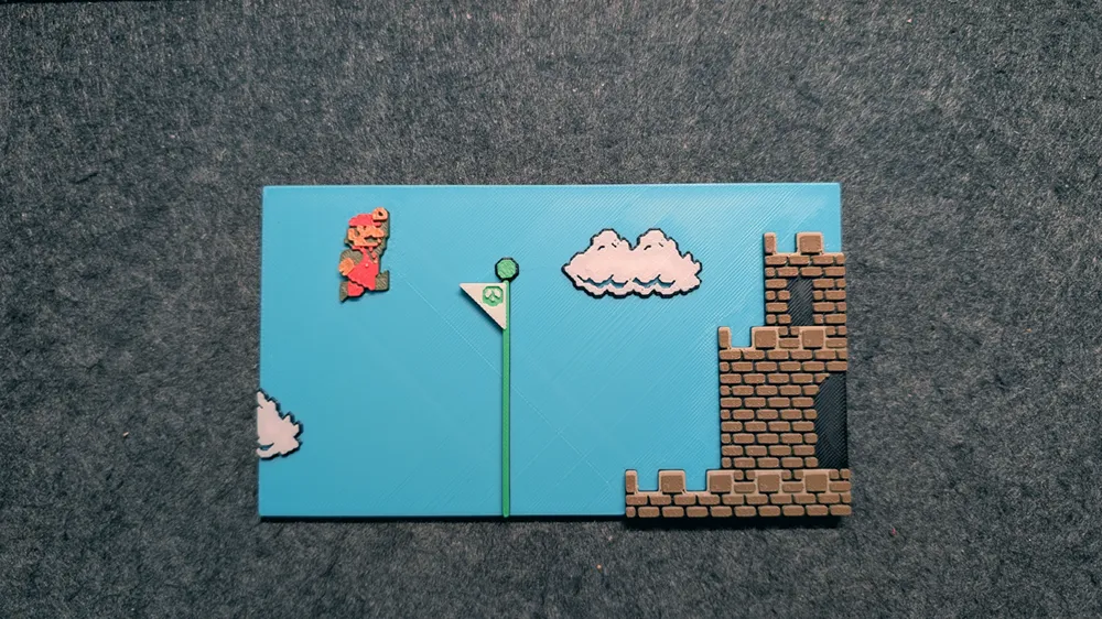 Super Mario Bros. - Flag Pole Jump Wall Art - Free 3D Print Model ...