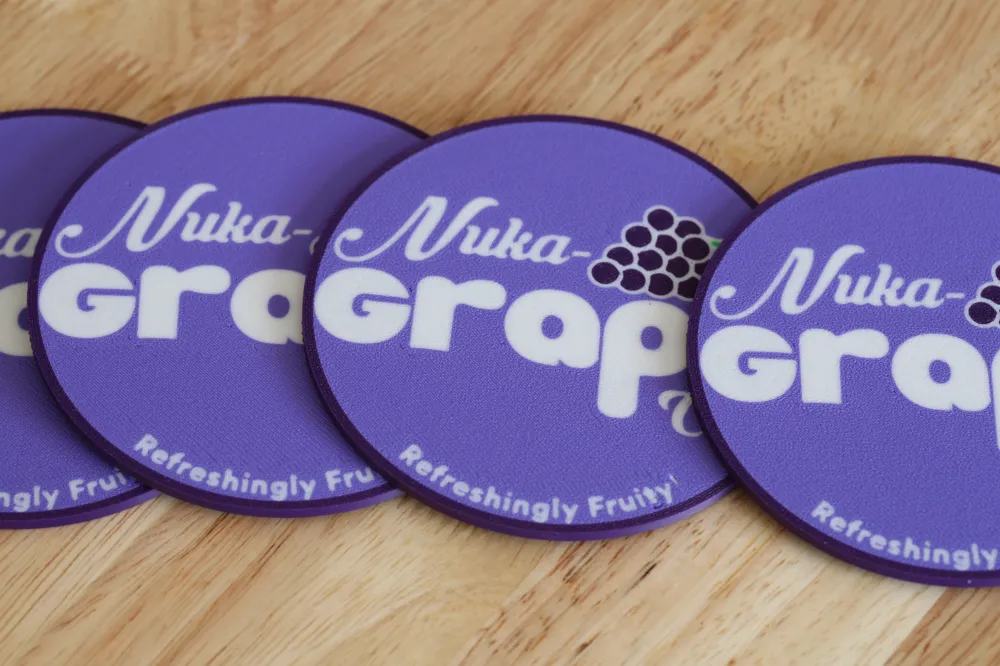 Nuka Cola Grape Fallout Video Game Round Coaster by The 3D Print Smiths ...