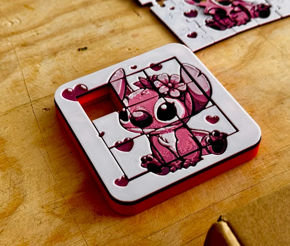 3x3 slide puzzle of Angel from Lilo and Stitch - Free 3D Print Model ...