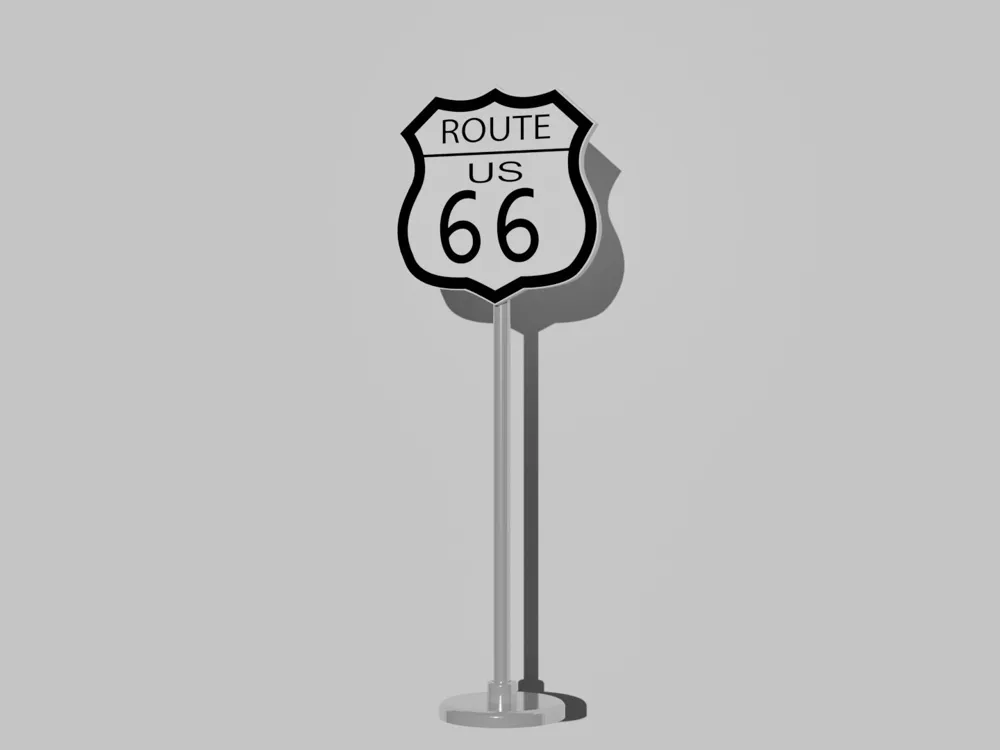 Miniature Route 66 Sign for Diorama, 1:18 scale by Wilhelmus MakerWorld ...