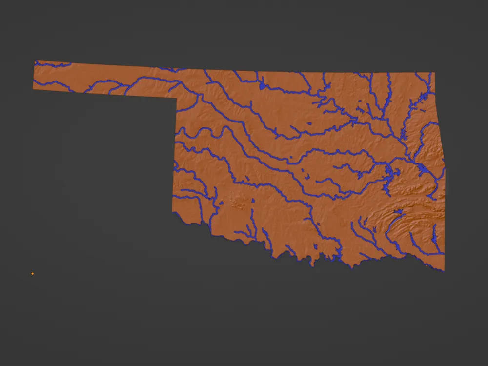 Oklahoma, USA (OK) Topographic Map by Anson Liu - MakerWorld