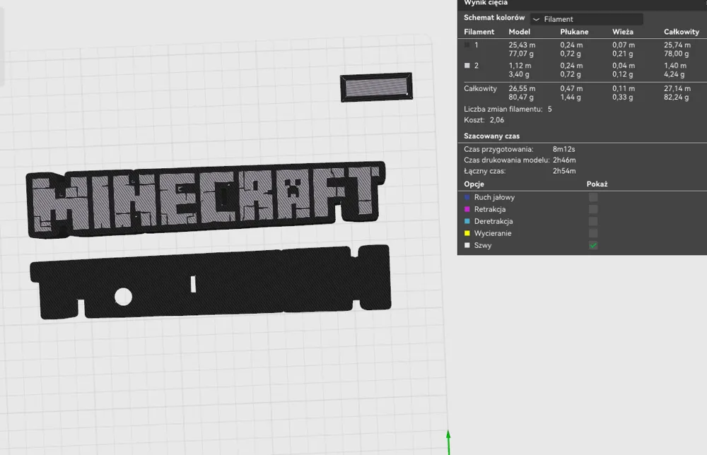 Minecraft Logo LEDBOX 3H komplett gedruckt – Kostenloses 3D-Druckmodell ...