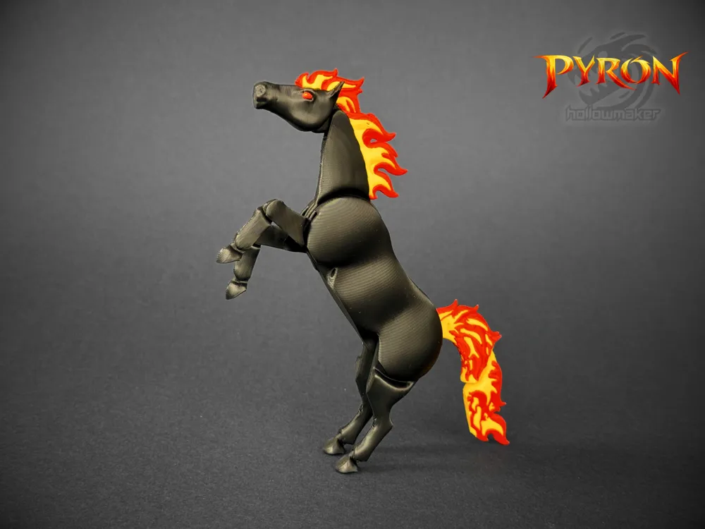 Pyron - Articulated Fire Horse - Free 3D Print Model - MakerWorld
