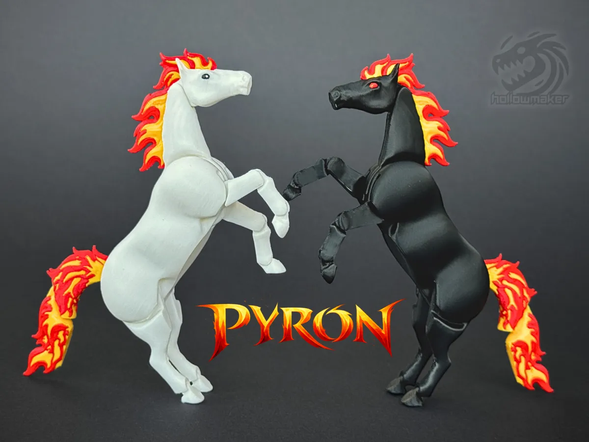 Pyron - Articulated Fire Horse - Free 3D Print Model - MakerWorld