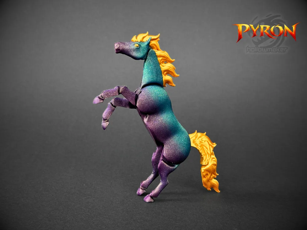 Pyron - Articulated Fire Horse - Free 3D Print Model - MakerWorld