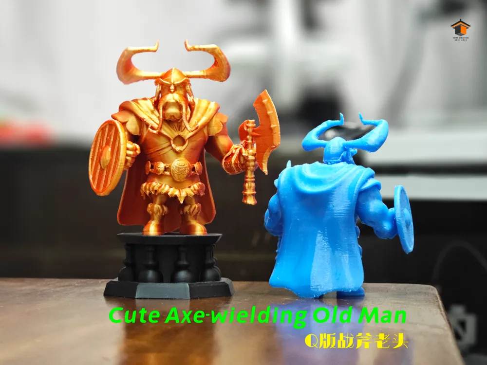 Cute Axe-wielding Old Man by Jiyan Structure - MakerWorld