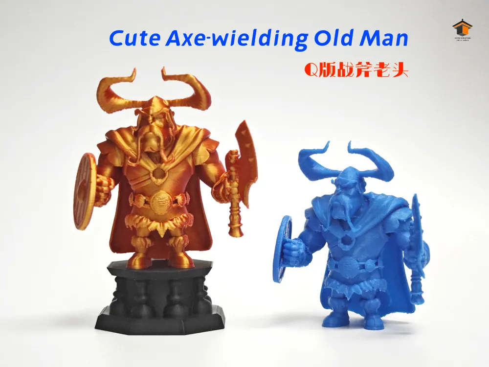 Cute Axe-wielding Old Man by Jiyan Structure - MakerWorld