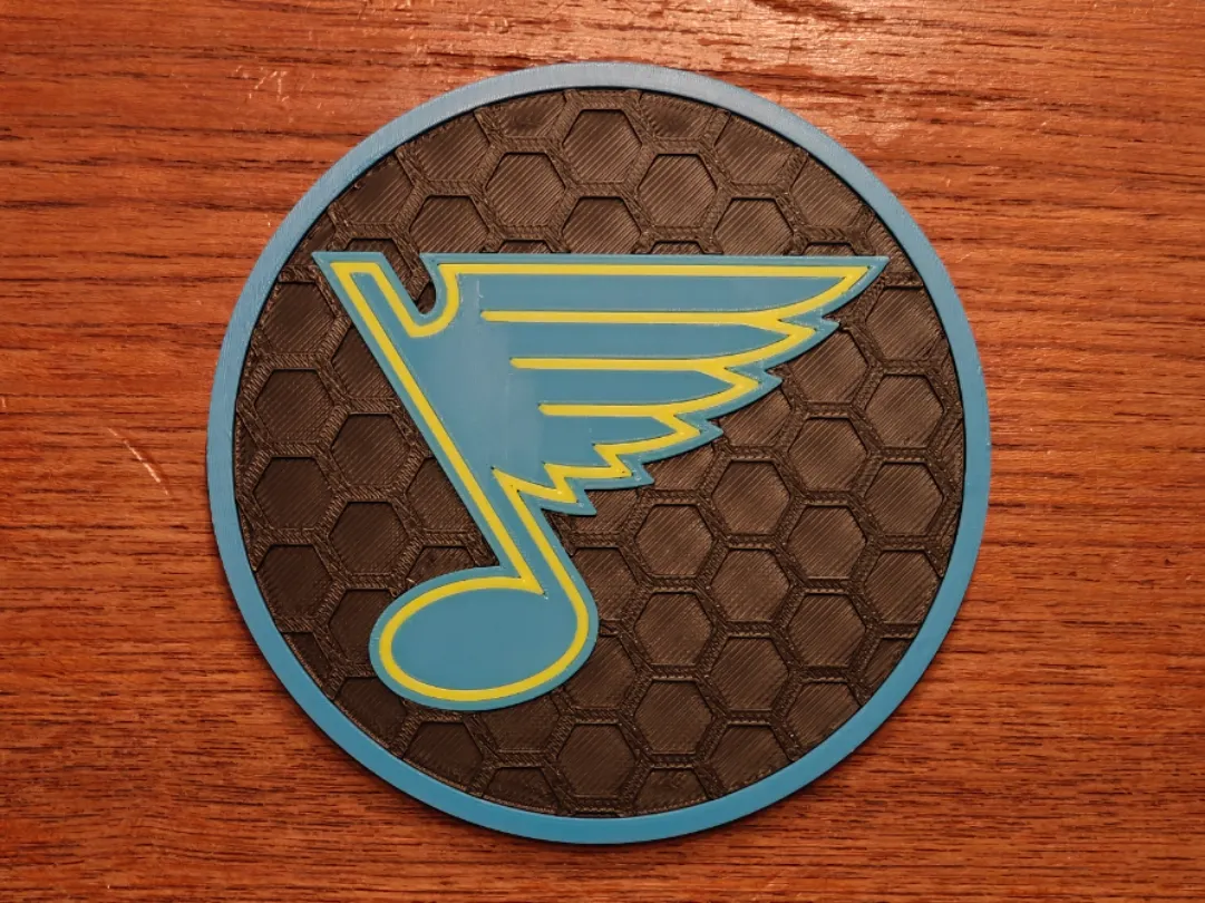 St. Louis Blues: Hex Coaster - Free 3D Print Model - MakerWorld