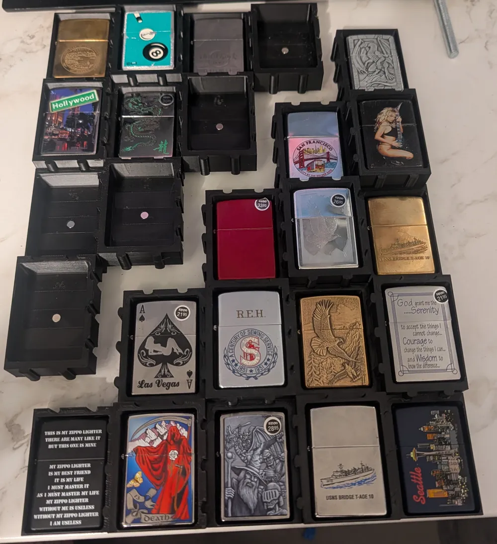 Modular Zippo Wall Display - Free 3D Print Model - MakerWorld