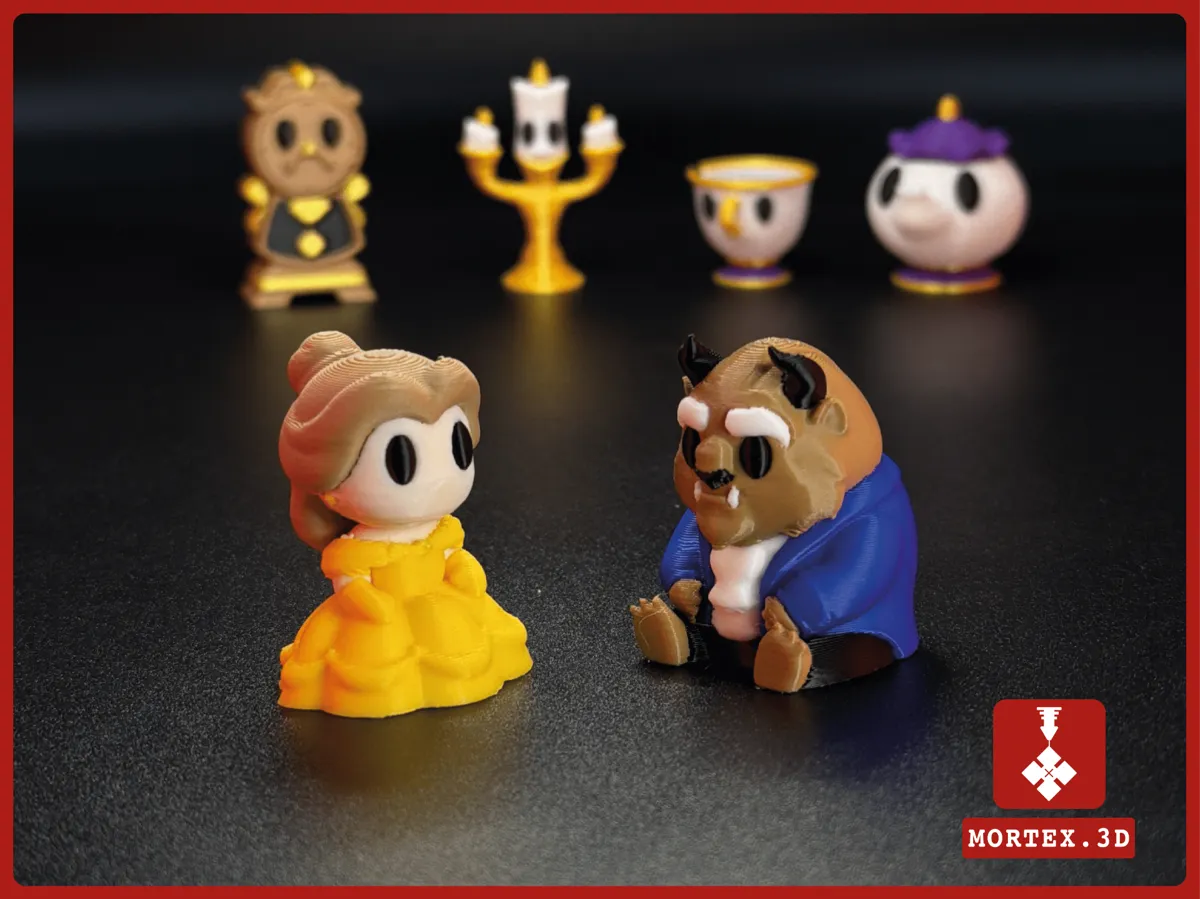Beauty & the beast mini figures - Free 3D Print Model - MakerWorld
