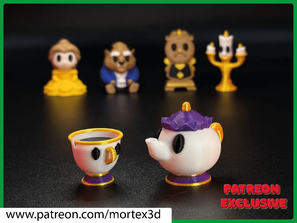 Beauty & the beast mini figures - Free 3D Print Model - MakerWorld