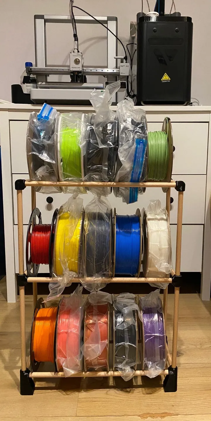 DIY Filament spool storage rack / shelf by Hooked Designs - MakerWorld