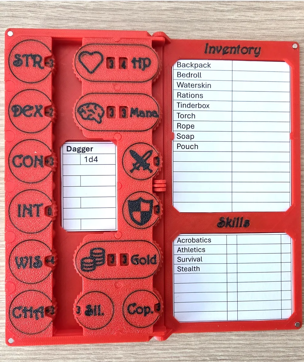 D&D, DnD and DH pocket character tracking diary by yodovicz MakerWorld ...