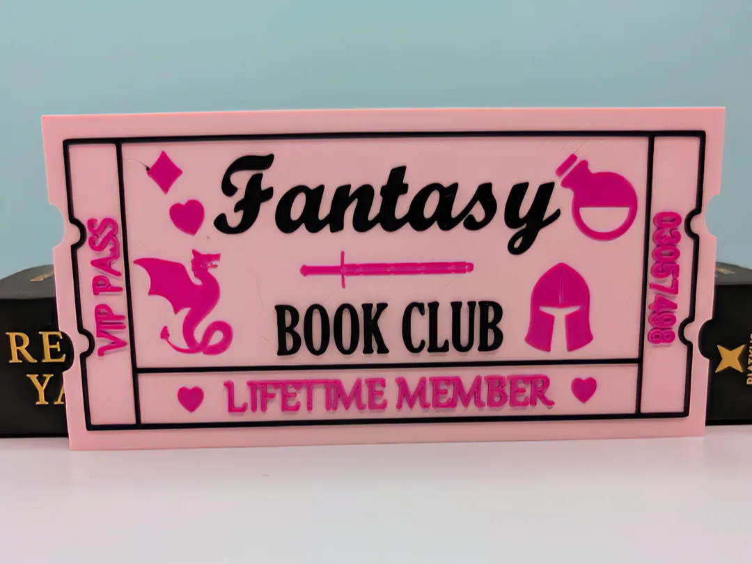 Fantasy Movie Style Book Club Trope Ticket - Free 3D Print Model ...