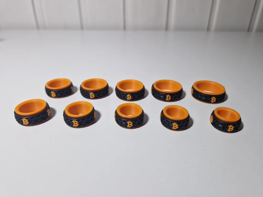 Bitcoin Fidget Ring – rotatable ring - Free 3D Print Model - MakerWorld