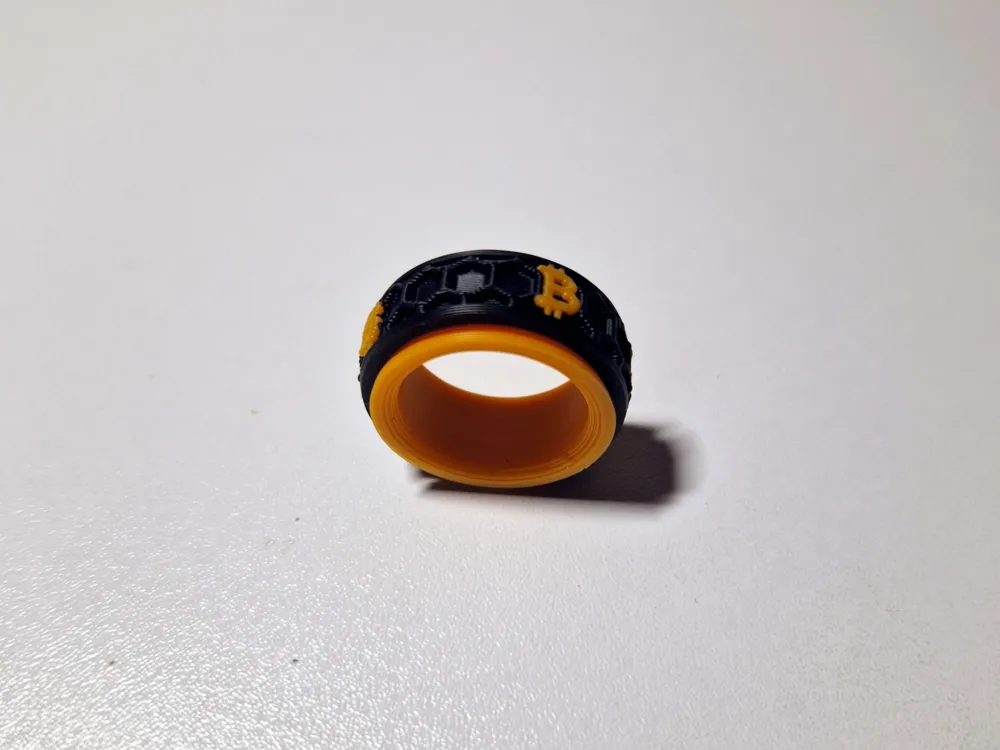 Bitcoin Fidget Ring – rotatable ring - Free 3D Print Model - MakerWorld