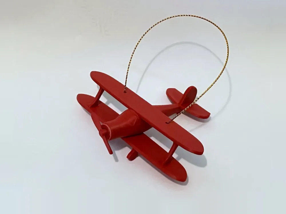 Staggerwing Biplane Holiday Ornament spinning prop by kim MakerWorld ...