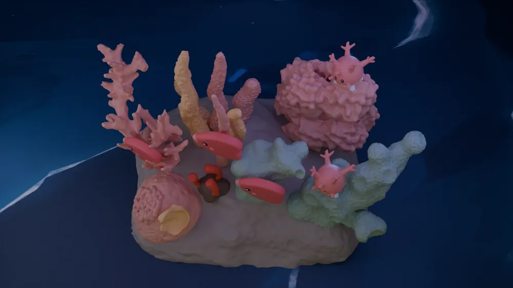 Pokemon Coral Micro Scene by go lbkm MakerWorld: Download Free 3D Models