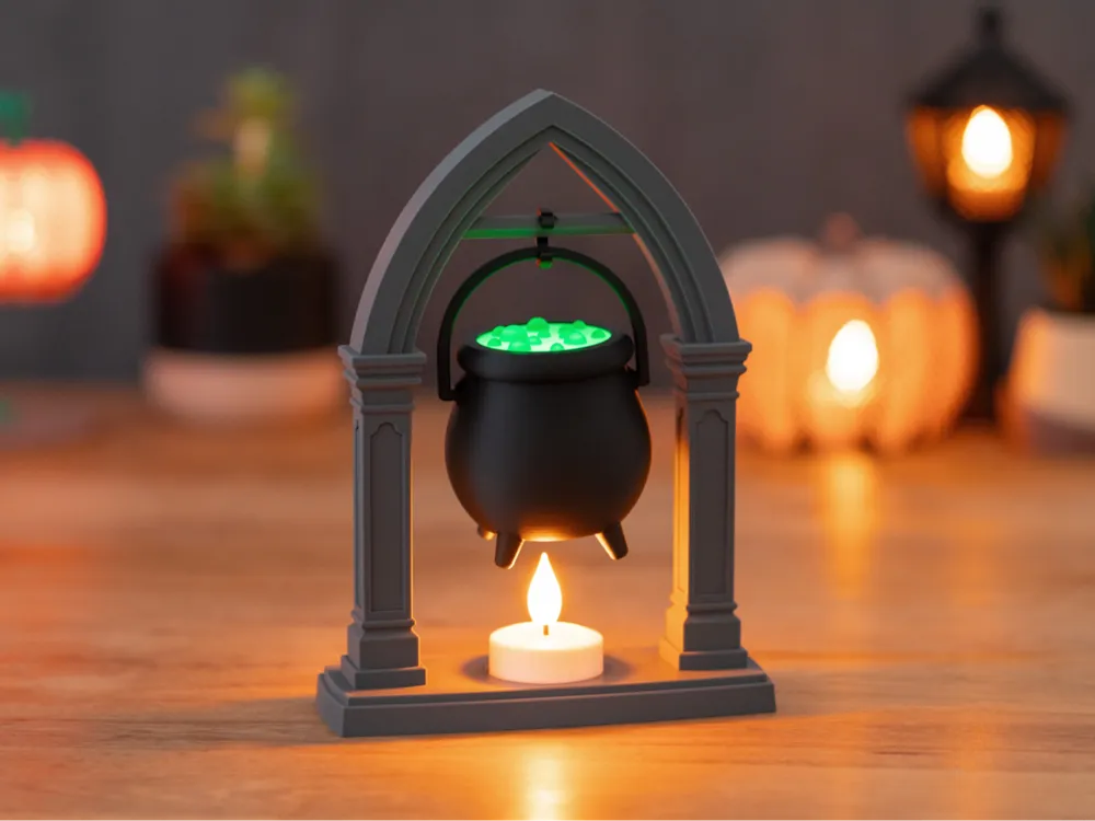 The Witch’s Hearth - Witch’s Cauldron Tea Light - Free 3D Print Model ...