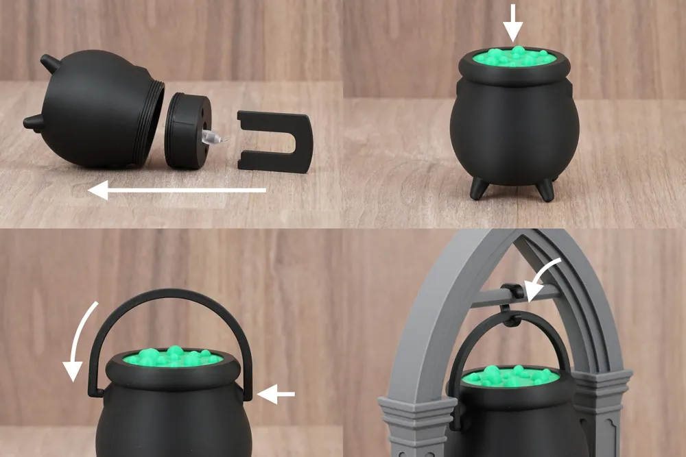 The Witch’s Hearth - Witch’s Cauldron Tea Light - Free 3D Print Model ...
