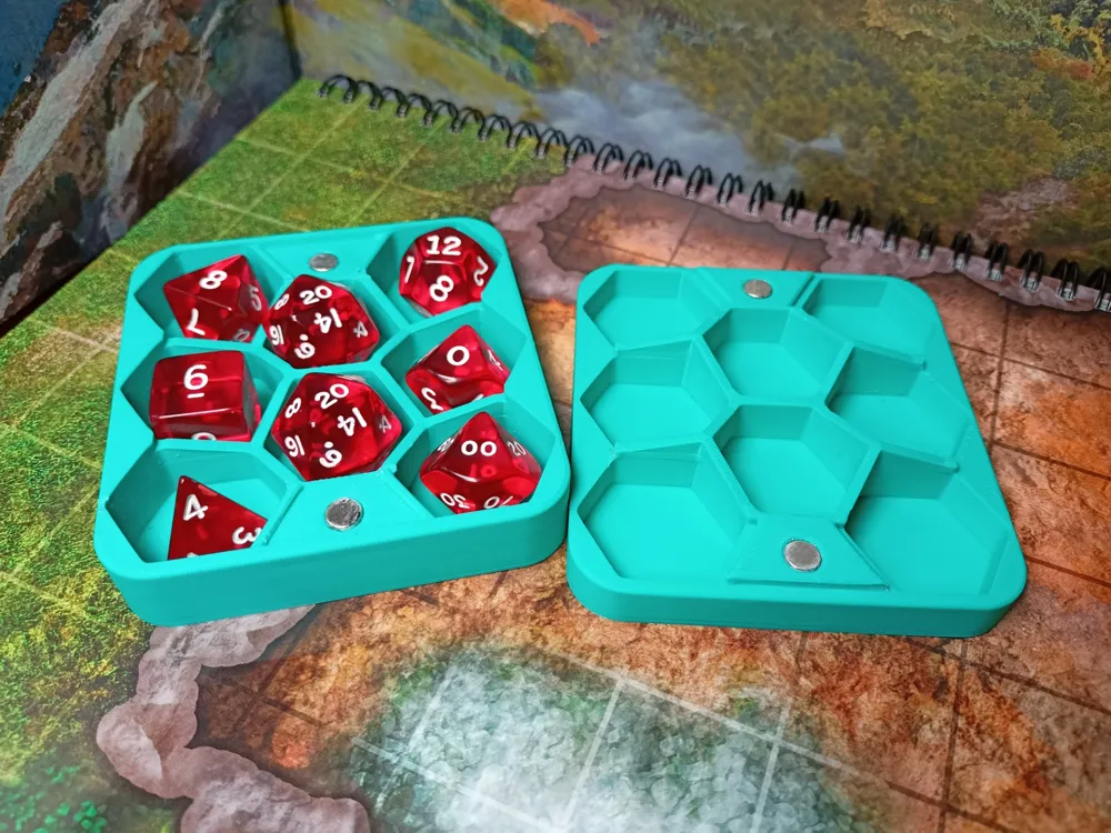 RPG/MTG customizable Polyhedral dice magnetic box by Shacchi - MakerWorld