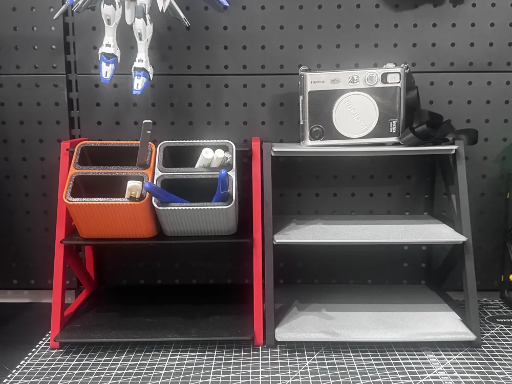 Industrial Style Desktop Shelf - Free 3D Print Model - MakerWorld