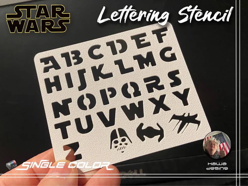 Star Wars Lettering Stencil by Kawa MakerWorld: Download Free 3D Models