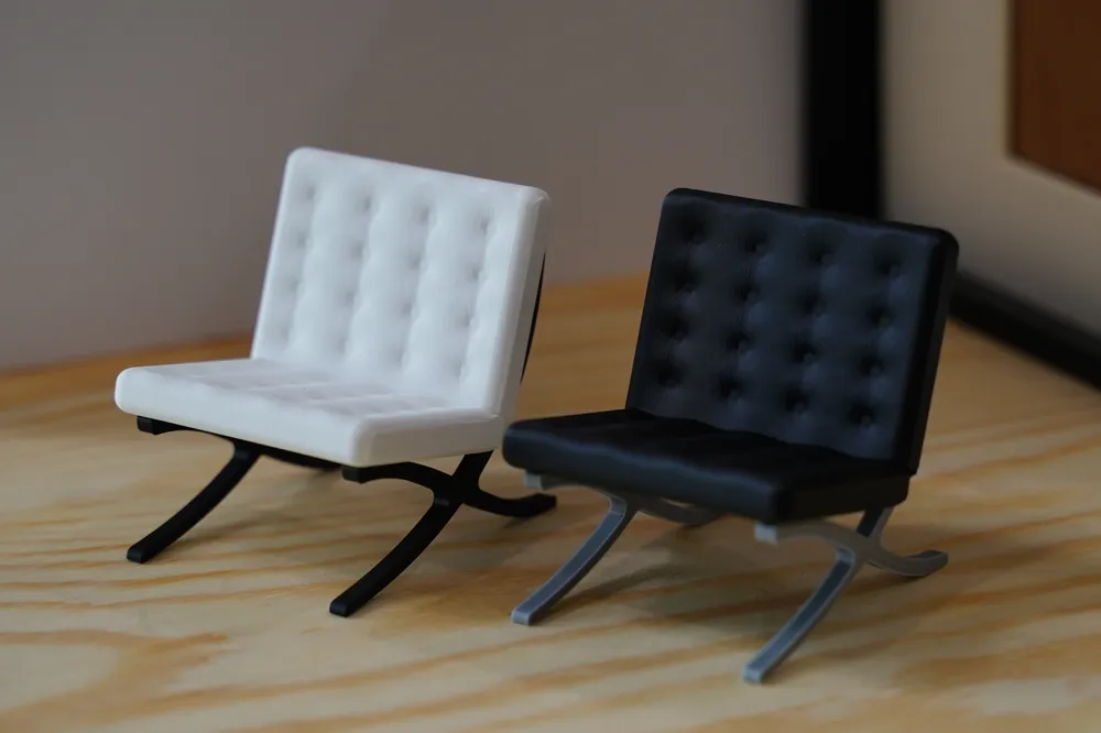 Mini Lounge Chair Inspired by Barcelona Chair - Free 3D Print Model ...
