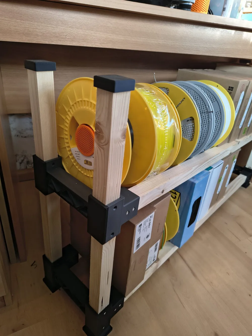 Filament rack wooden beam 30x30 mm - Free 3D Print Model - MakerWorld