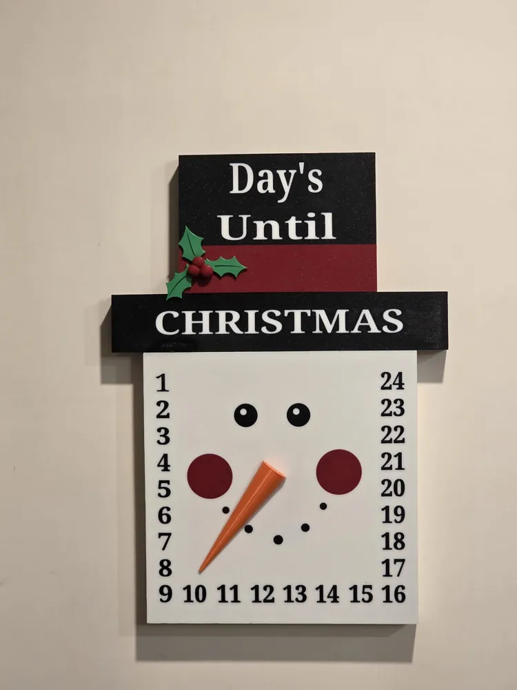 Snowman Christmas countdown calendar - Free 3D Print Model - MakerWorld