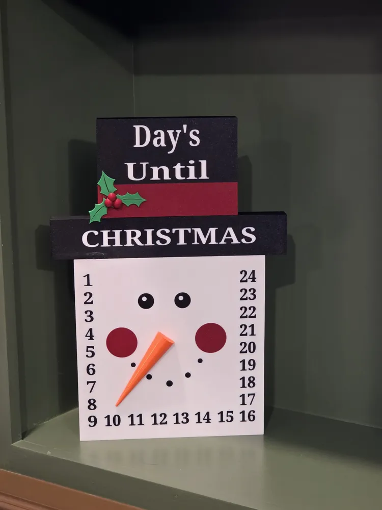 Snowman Christmas countdown calendar - Free 3D Print Model - MakerWorld