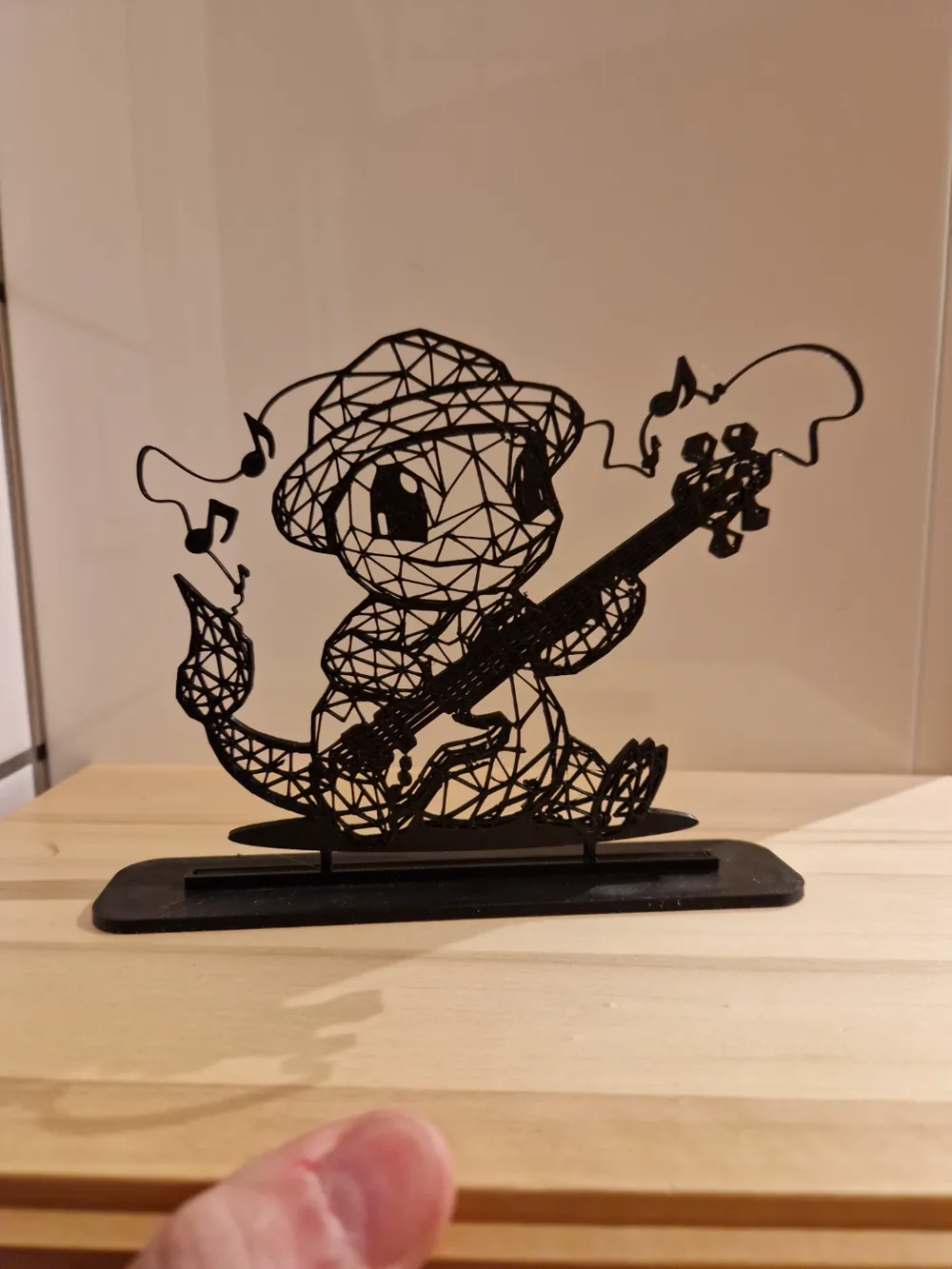 Geometric Low Poly Baby Charmander play - bass / electric guitar by 3D ...