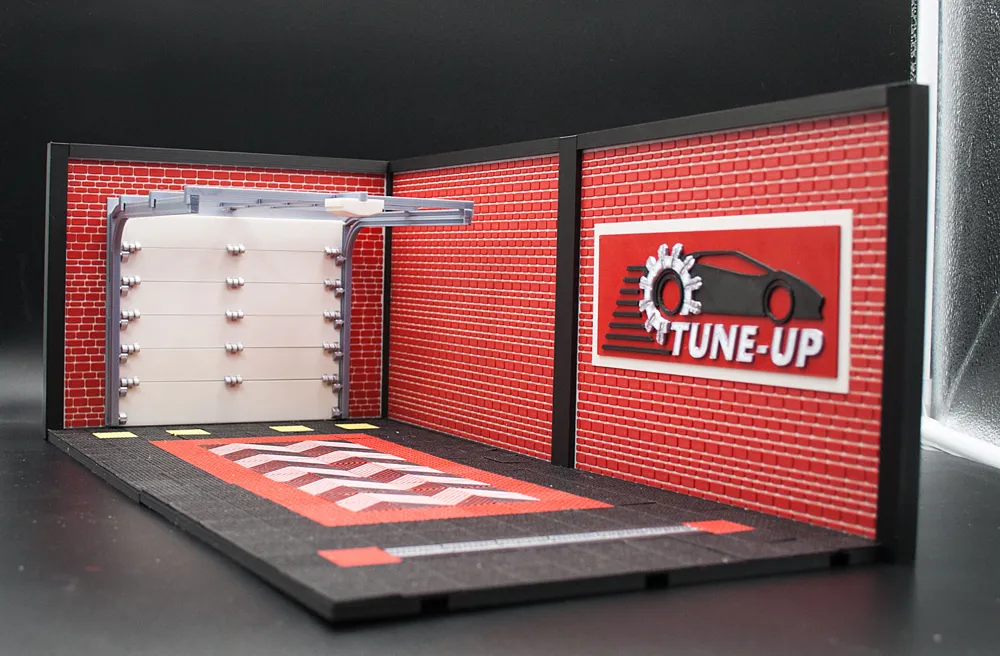 Modular Garage Diorama with tile floor, scale 1:18 - Free 3D Print ...