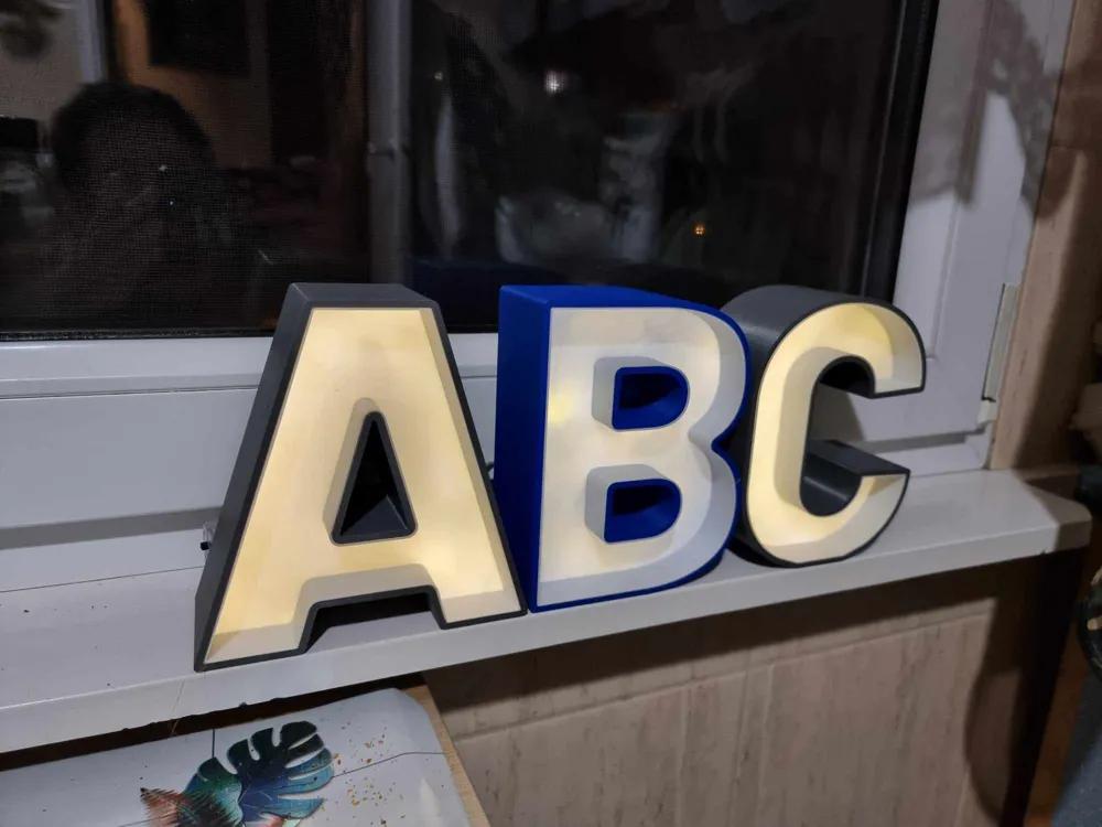 LED LIGHT SIGN LETTERS ALPHABET by SIODLO92 MakerWorld: Download Free ...