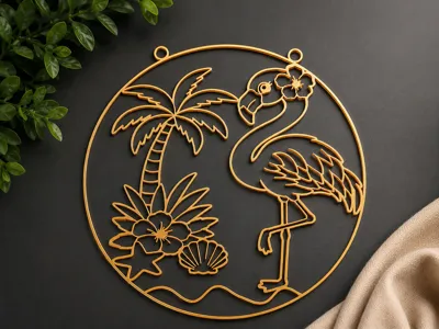 Flamingo Stained Glass Resin Outline - Free 3D Print Model - MakerWorld