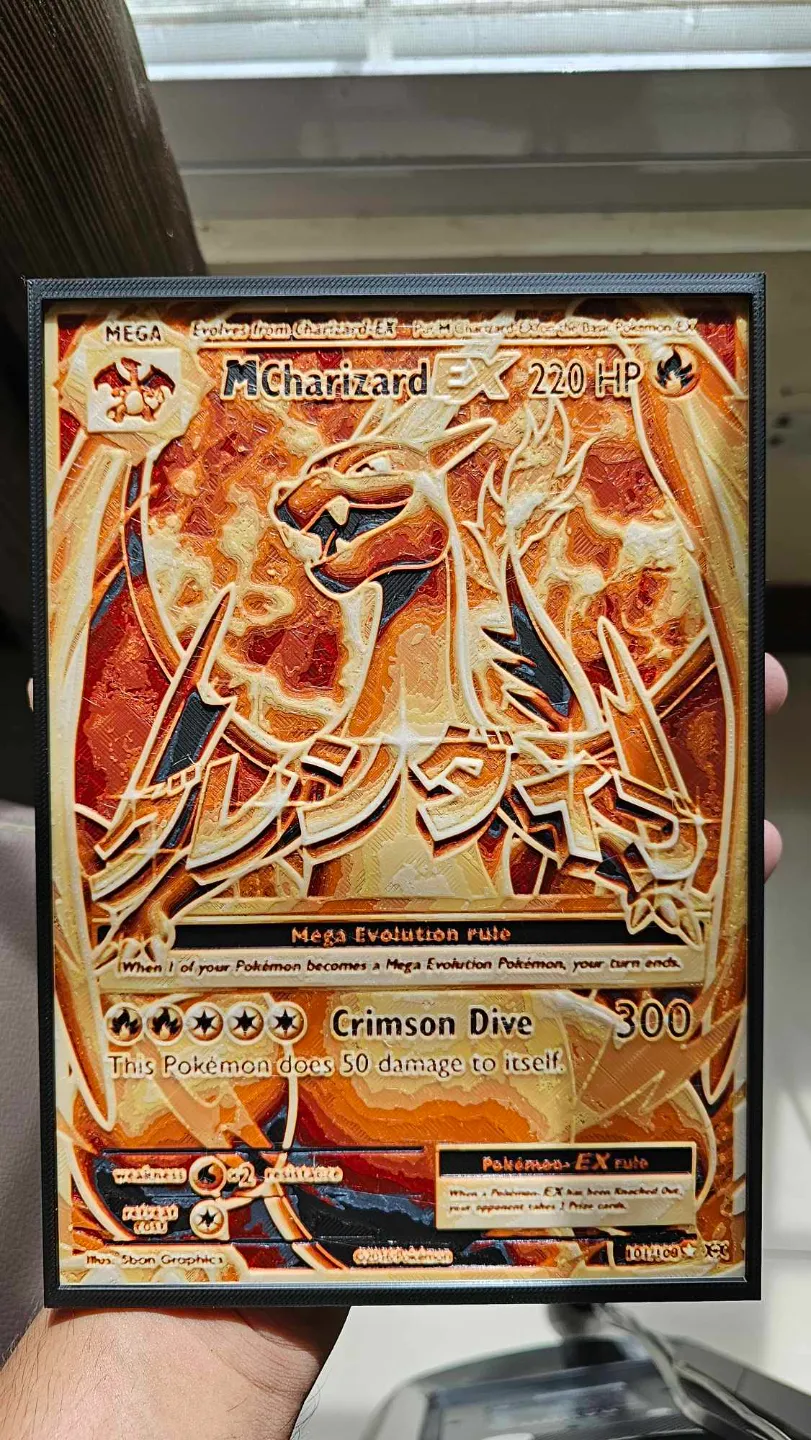 Oversized Pokemon Card Mega Charizard EX -Hueforge by Loki MakerWorld ...