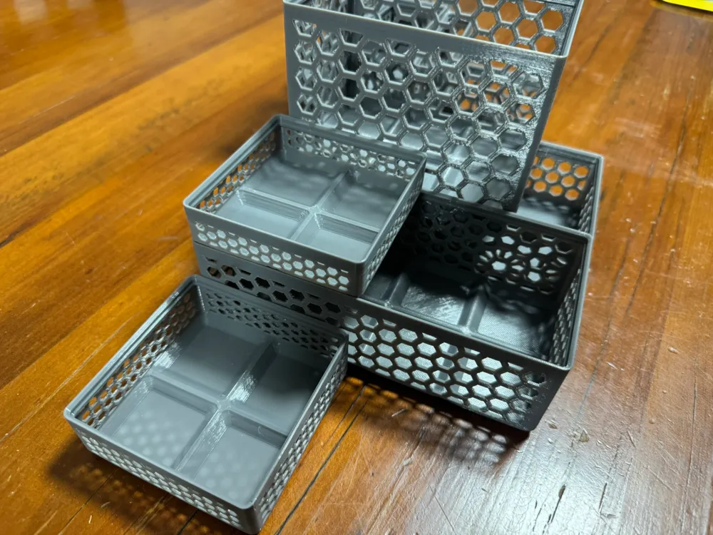 Gridfinity Hex Bins Light (rotated grid) all sizes by ostat MakerWorld ...