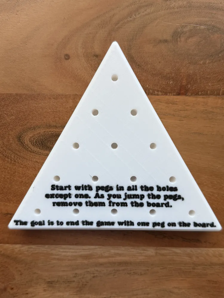 Triangle Peg Board Game by mvgordon MakerWorld: Download Free 3D Models
