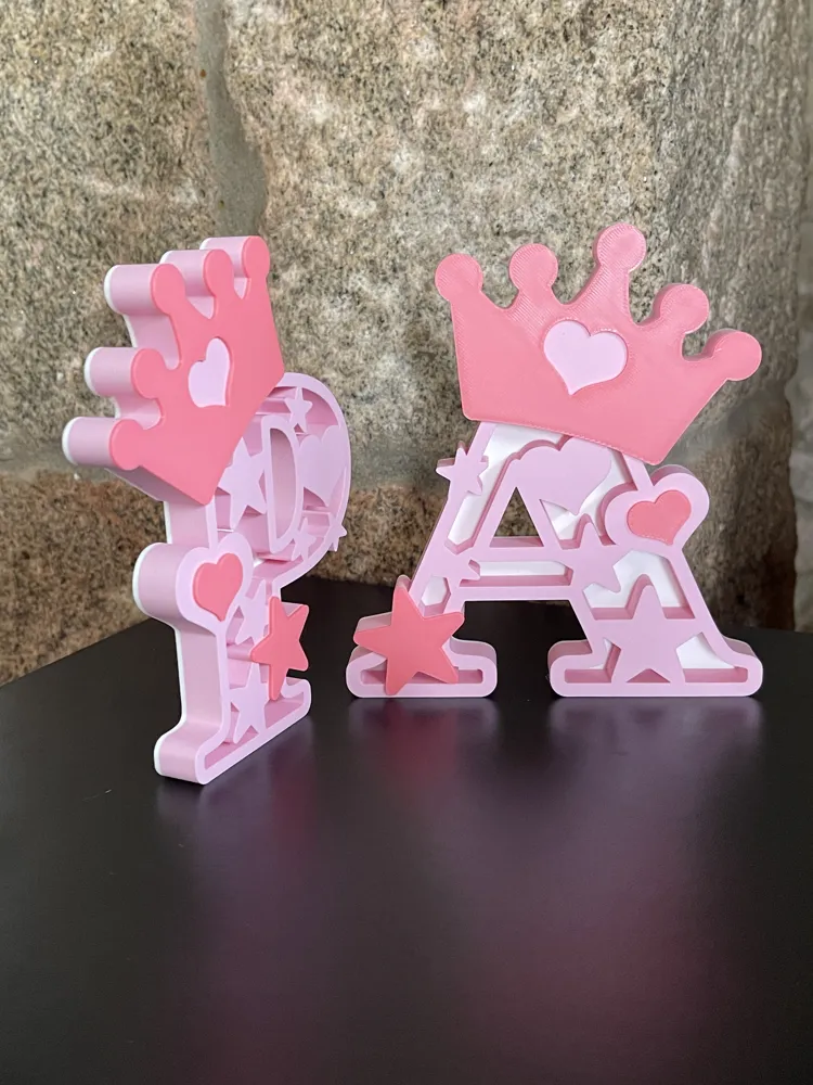 Letters Princess Alphabet A to Z - Free 3D Print Model - MakerWorld