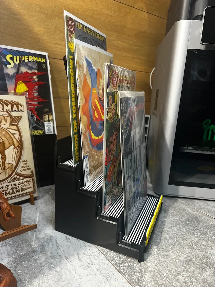 Tiered Display Shelf Stand-Comic -Post Cards-More - Free 3D Print Model ...