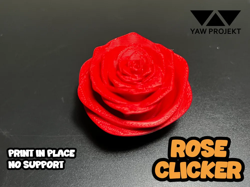 Rose Flower Clicker - Free 3D Print Model - MakerWorld