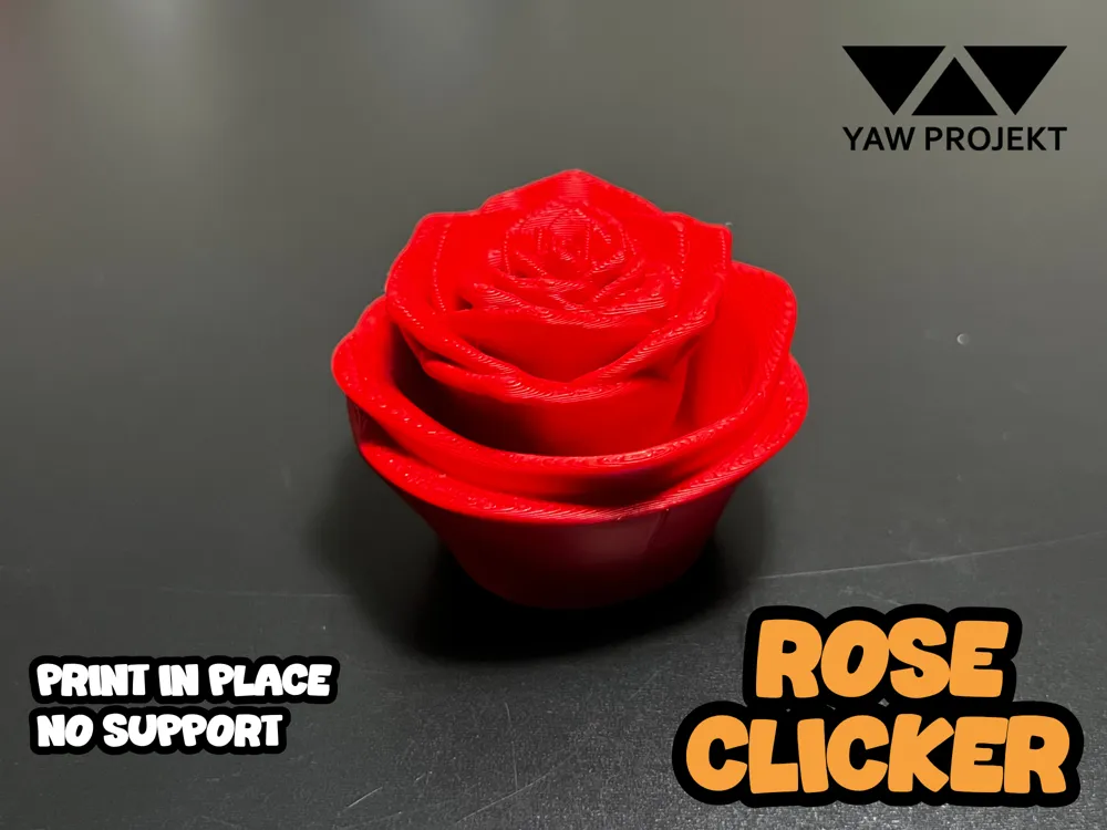 Rose Flower Clicker - Free 3D Print Model - MakerWorld