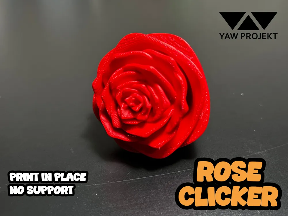 Rose Flower Clicker - Free 3D Print Model - MakerWorld