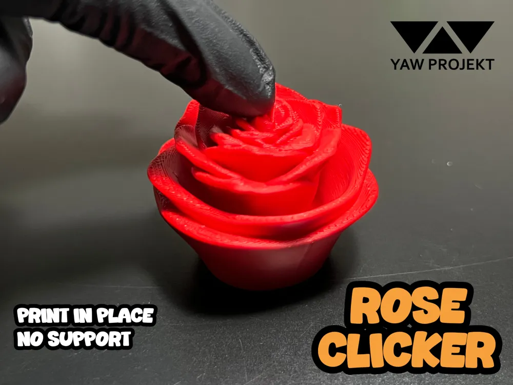 Rose Flower Clicker - Free 3D Print Model - MakerWorld